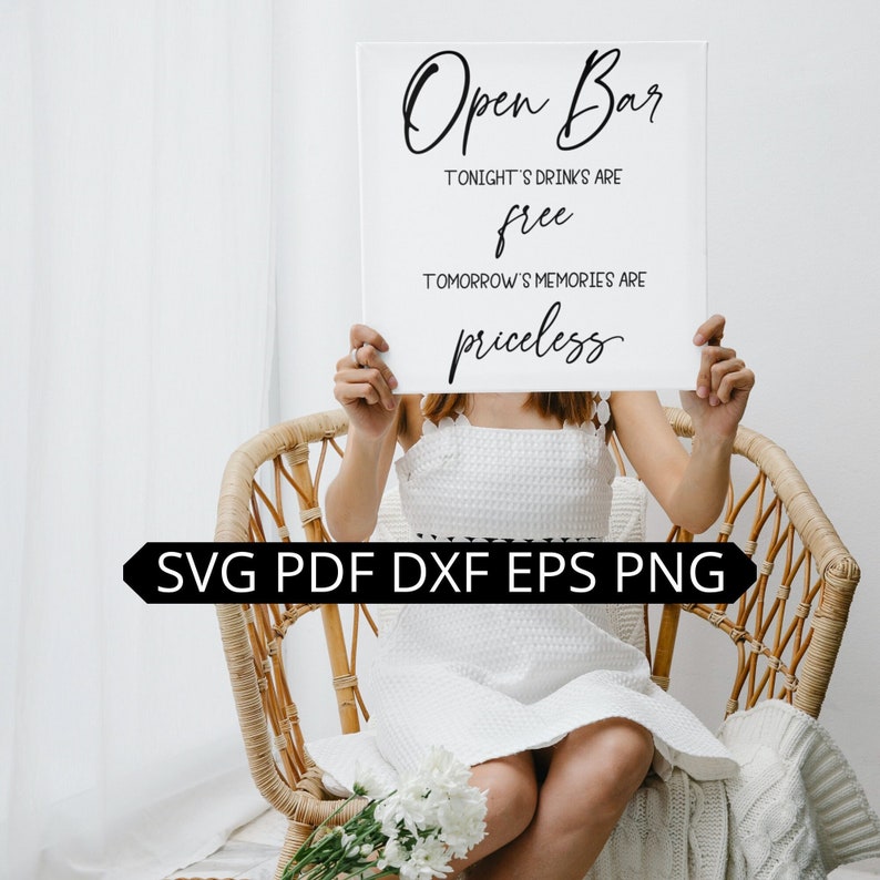 Open Bar Wedding Sign Open Bar SVG Wedding Signage Drinks - Etsy