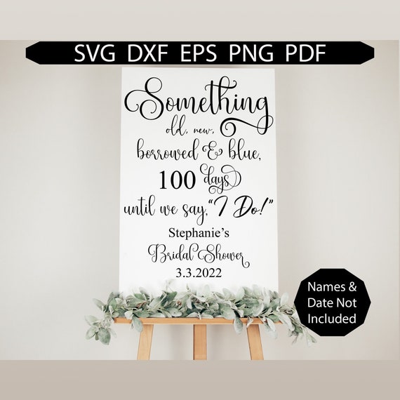 Bridal Shower Countdown Days Until Wedding Sign Count Down To