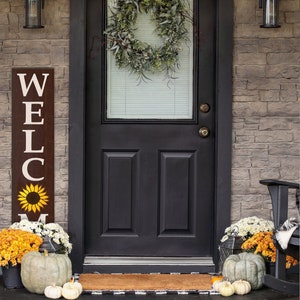 Welcome Sign With Interchangeable SVG, Tall Front Door Sign, Changeable ...
