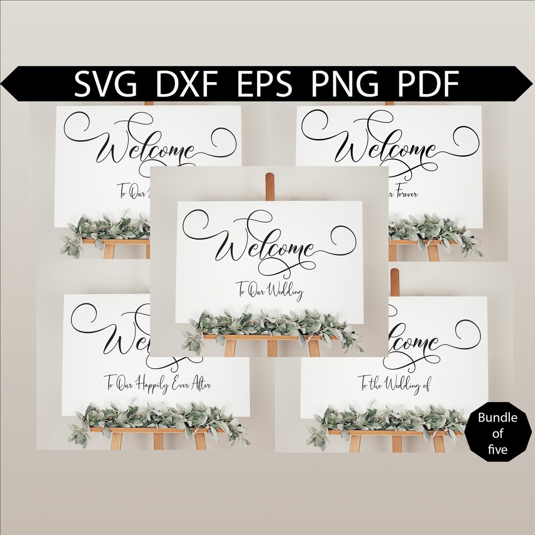 Wedding Sign Bundle, Welcome Sign Wedding, Commercial Use SVG Bundle ...