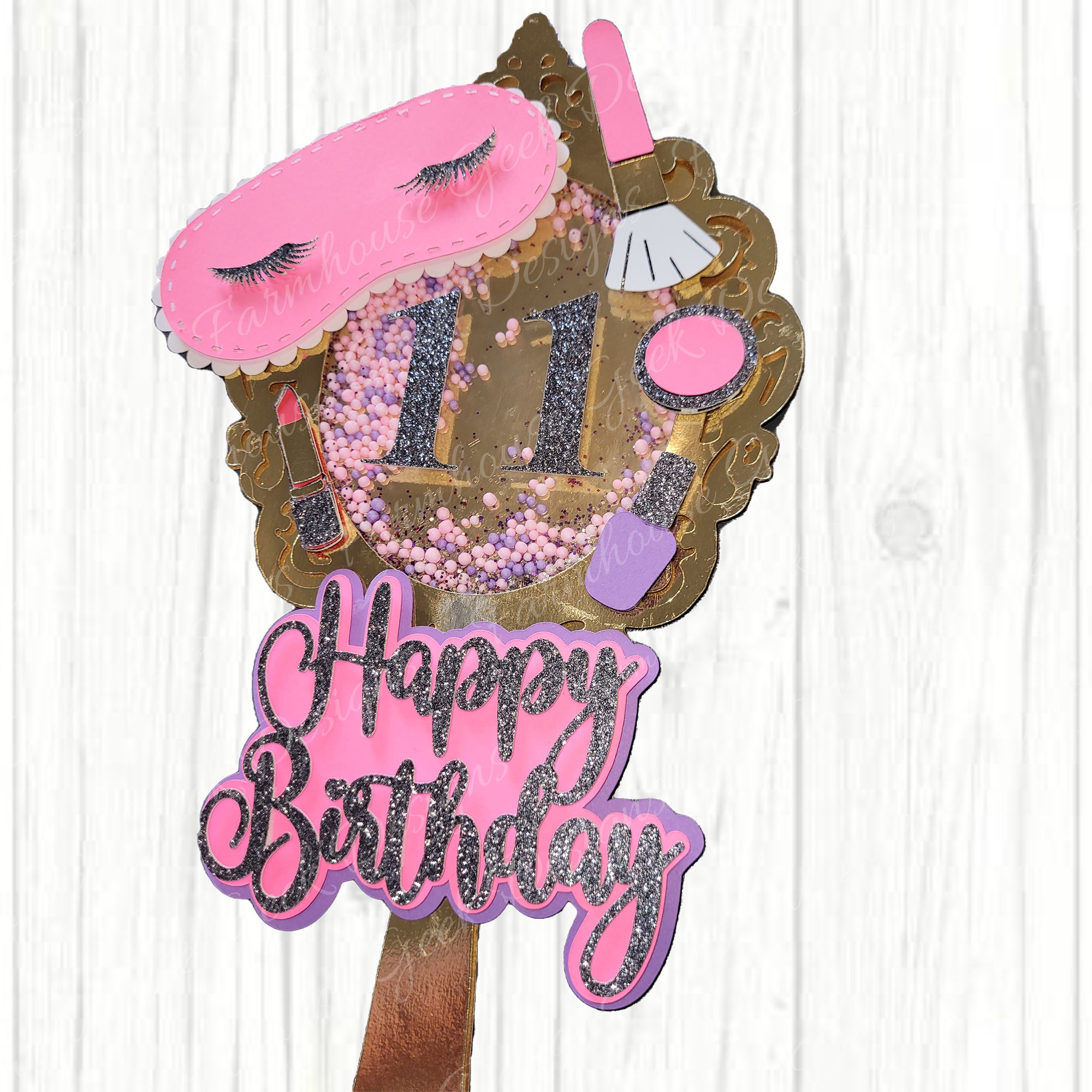 Makeup Cake Topper SVG Shaker Cake Topper SVG File Spa Cake - Etsy