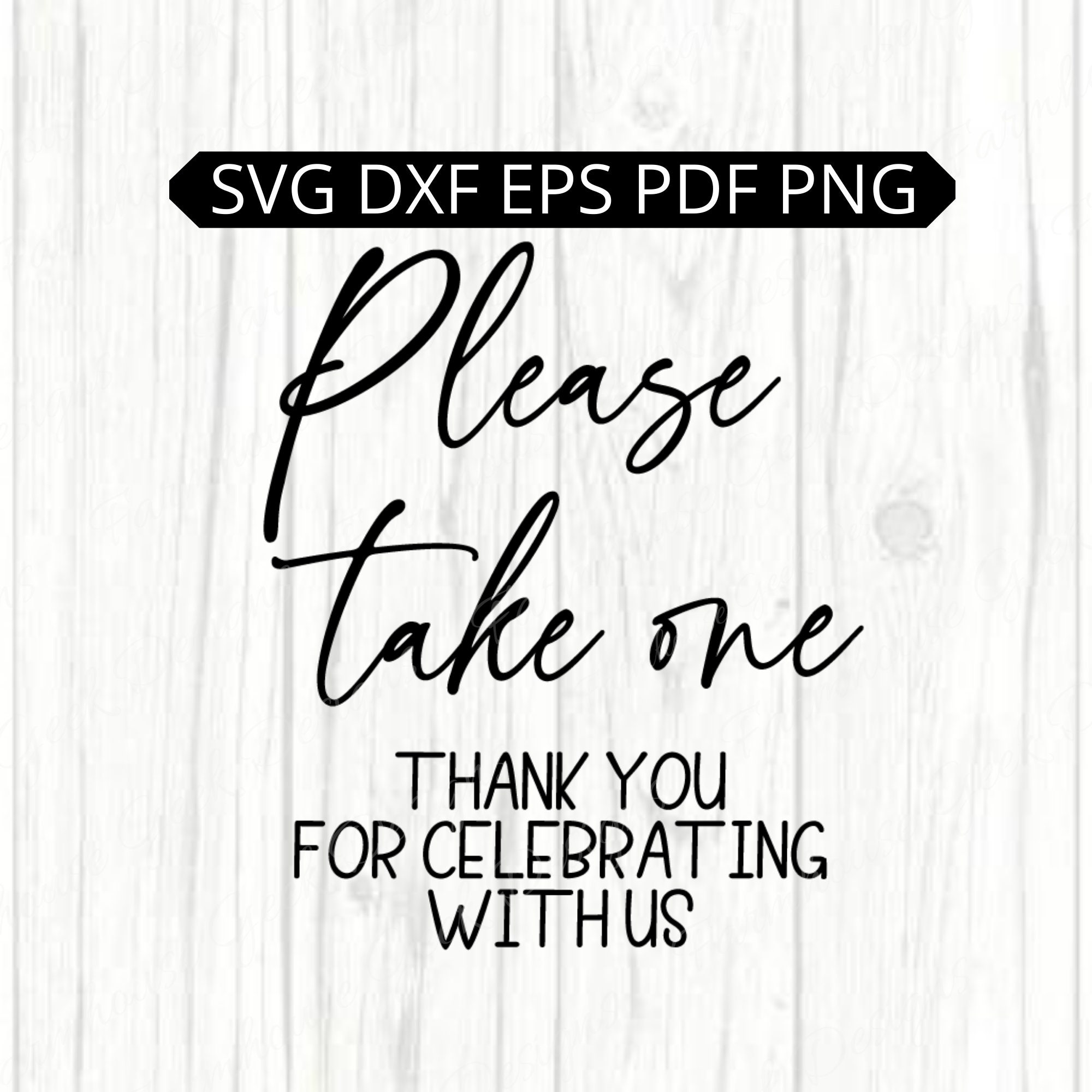 Wedding Favor Sign Please Take One SVG Party Favor Sign - Etsy