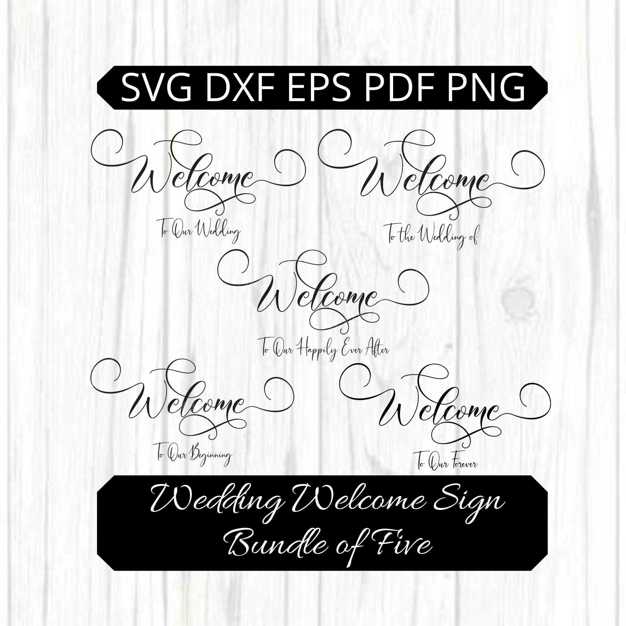 Wedding Sign Bundle Welcome Sign Wedding Commercial Use SVG - Etsy