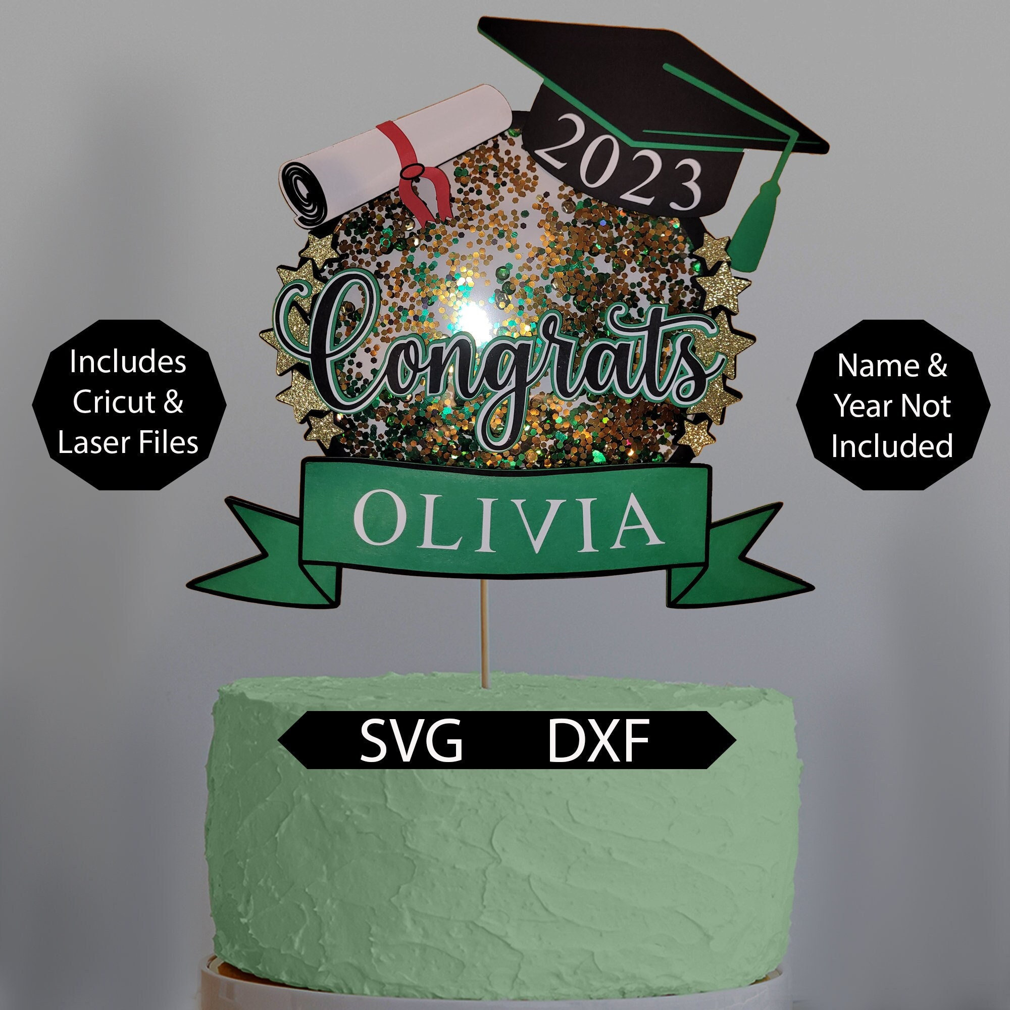 Graduation Cake Topper SVG Graduation Shaker Cake Topper - Etsy UK