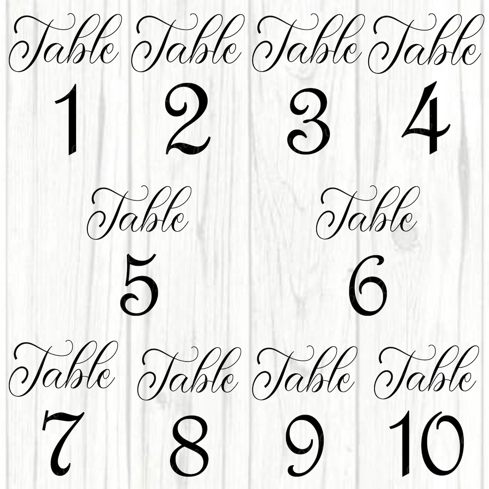 Wedding Reception Table Numbers Table Number SVG Table - Etsy