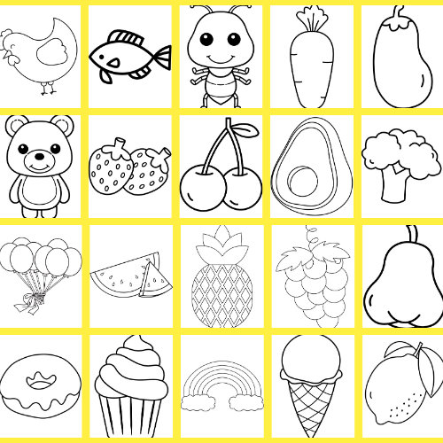 100 Easy-moderate Difficulty Coloring Pages for Kidstoddlers - Etsy