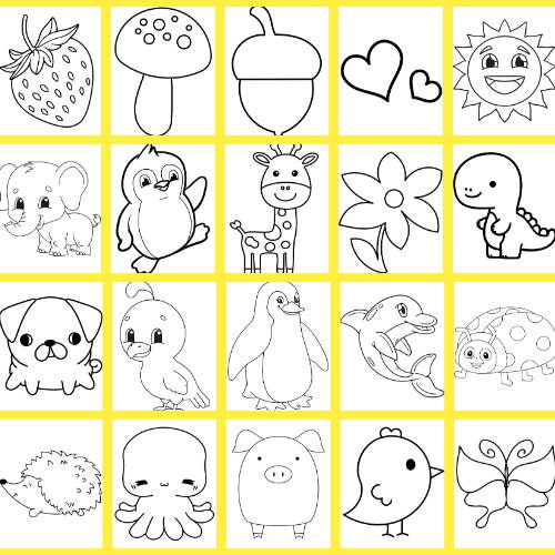 100 Easy-moderate Difficulty Coloring Pages for Kidstoddlers - Etsy