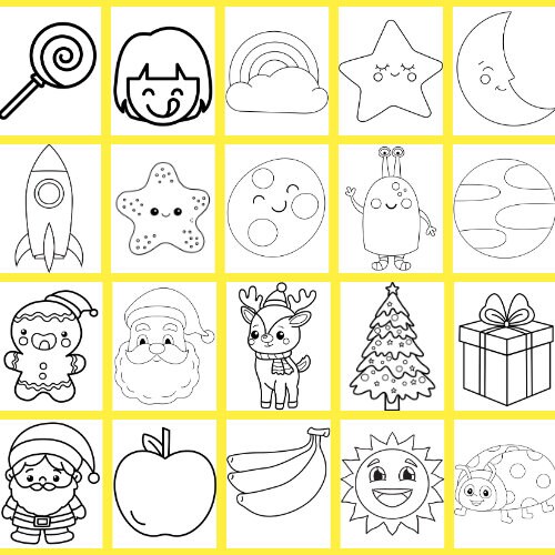100 Easy-moderate Difficulty Coloring Pages for Kidstoddlers - Etsy