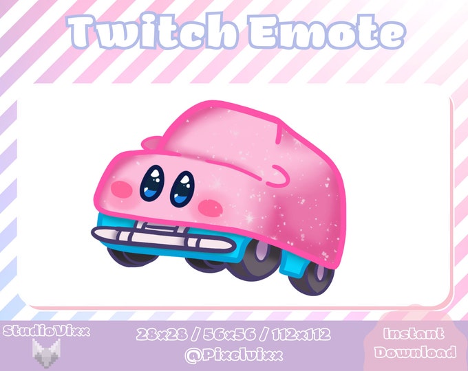 Kirby Car Twitch Emote & Discord Emote / Badges - Etsy