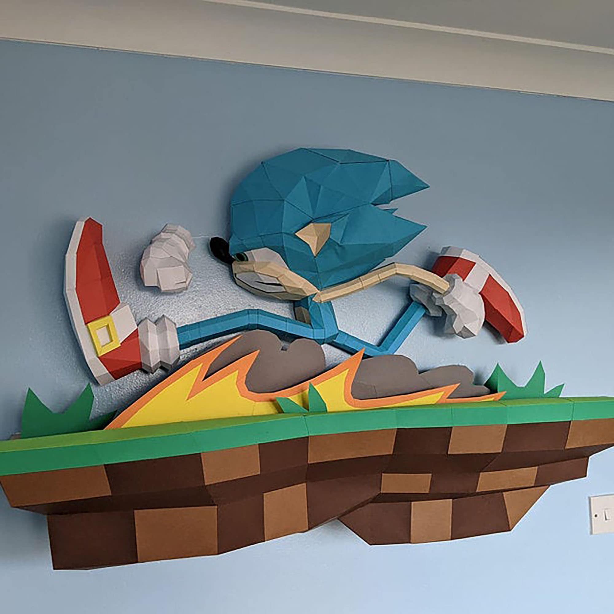 SONIC Papercraft PDF Template DIY 3d Model FanArt Paper | Etsy