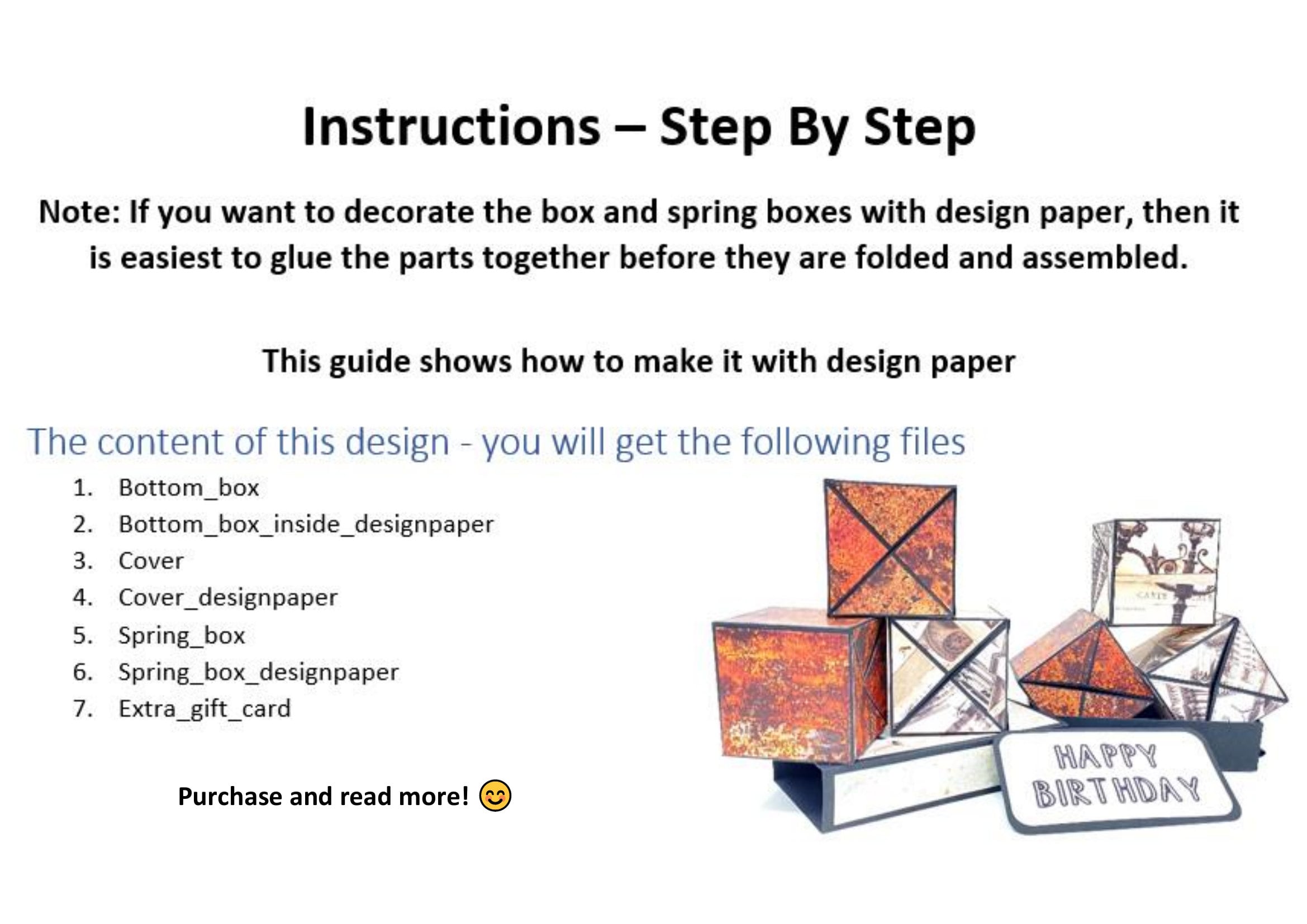 Rectangular Pop up Surprise Gift Box Template SVG PDF and - Etsy Canada