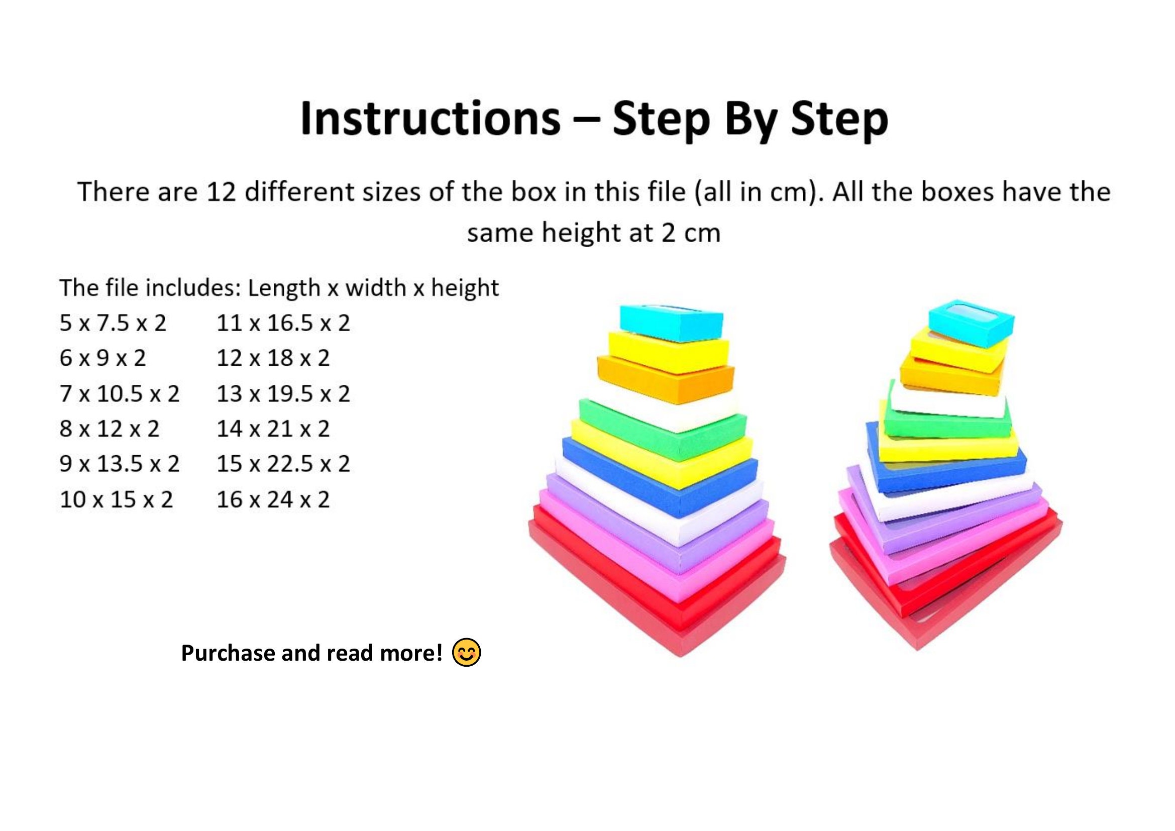 Rectangular Display Boxes Template 12 Different Sizes in One - Etsy