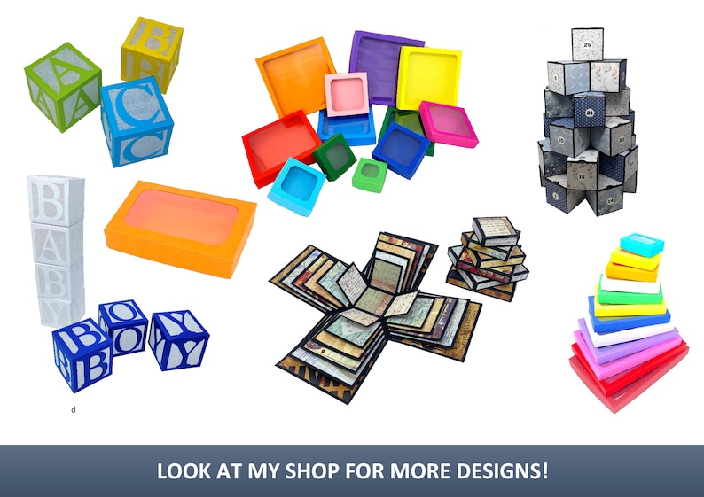 Rectangular Pop up Surprise Gift Box Template SVG PDF and - Etsy