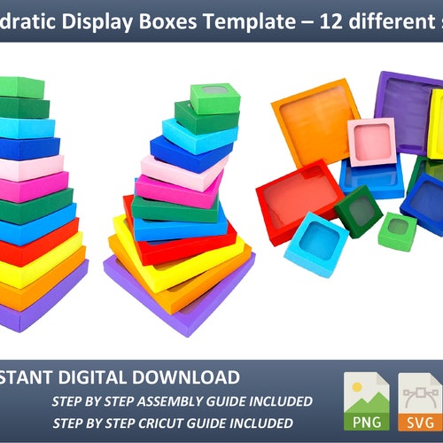 Explosion Box Square SVG PDF and PNG Display Box Template - Etsy