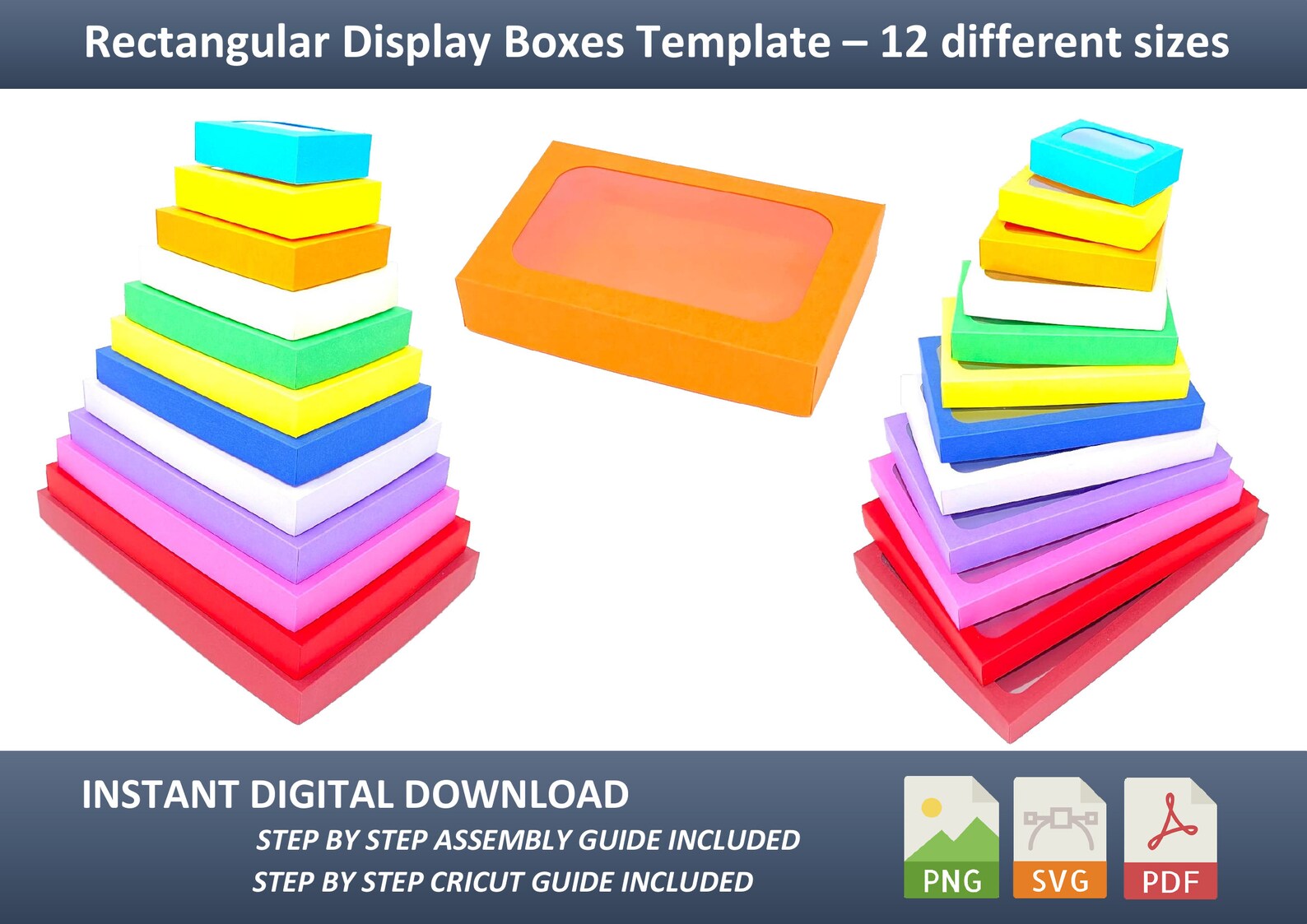 Rectangular Display Boxes Template 12 Different Sizes in One - Etsy