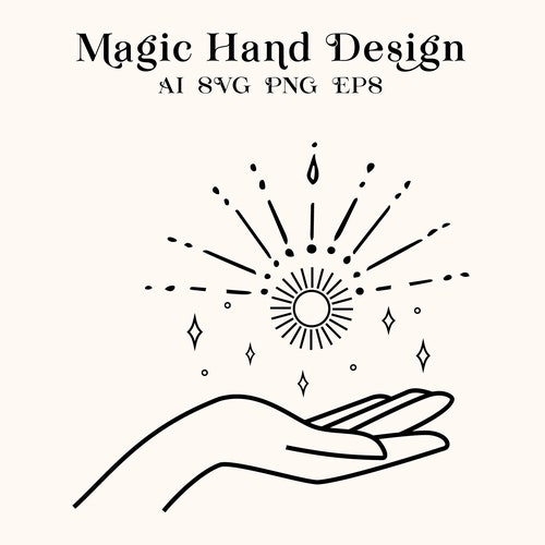 Magic Hand Design Clipart SVG Celestial Hand Vector Magic - Etsy