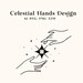 Celestial Hands Design Clipart, SVG Celestial Hands, Vector Magic Hand ...