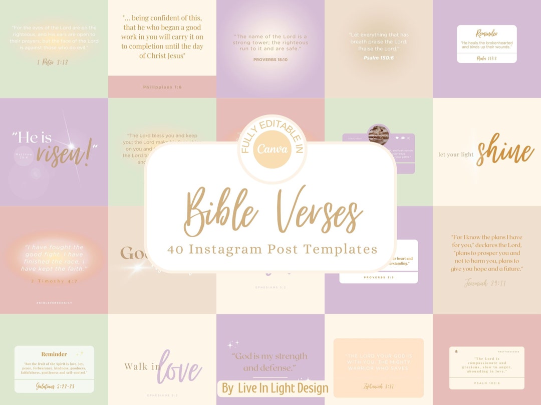 Bible Verses Instagram Post Templates Canva - Etsy