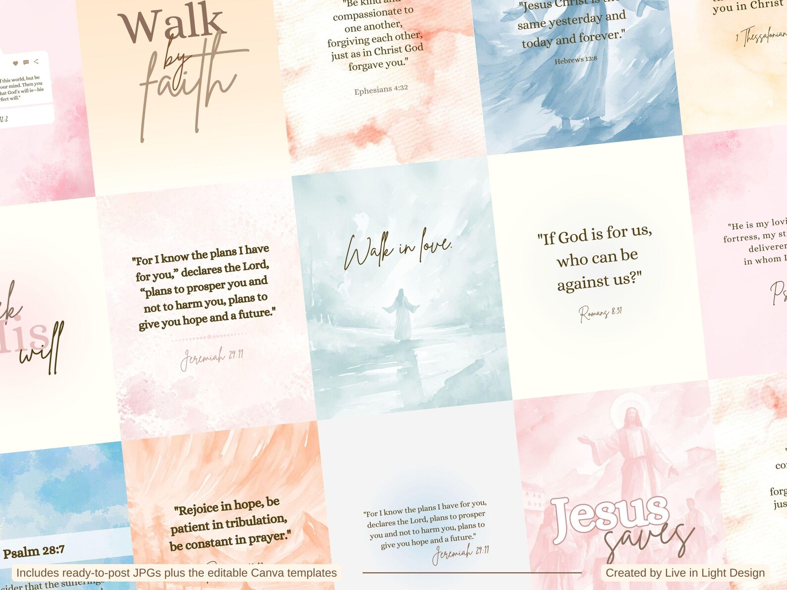 Bible Verses and Quotes Instagram Post Templates Canva - Etsy