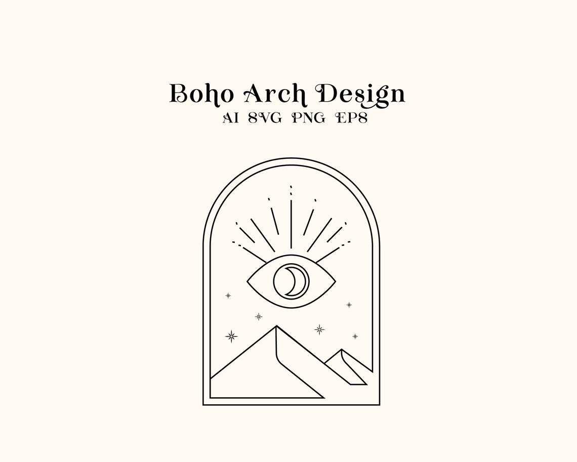 Boho Arch Design Clipart, SVG Celestial Eye, Vector Magic Eye N Arch ...