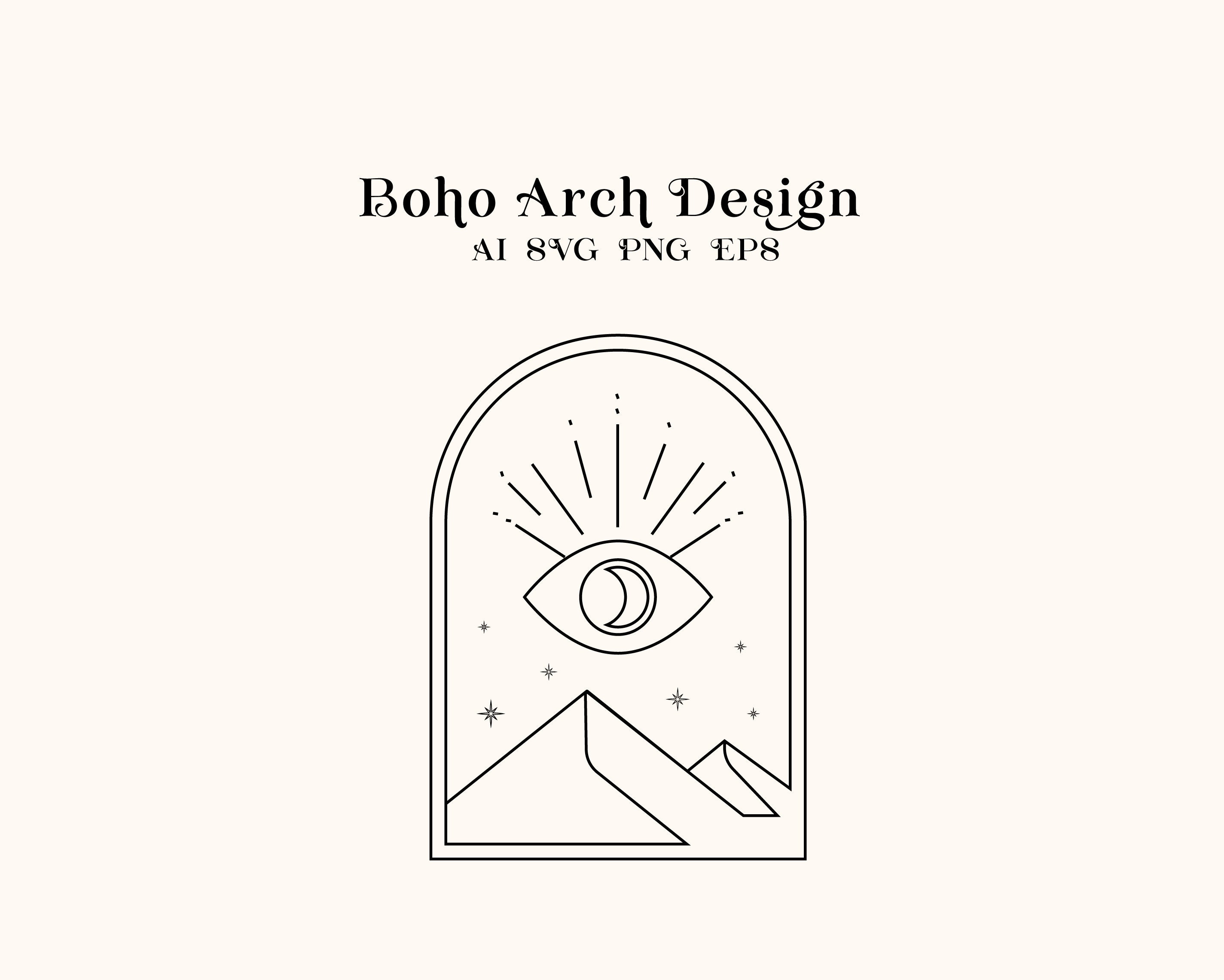 Boho Arch Design Clipart, SVG Celestial Eye, Vector Magic Eye N Arch ...