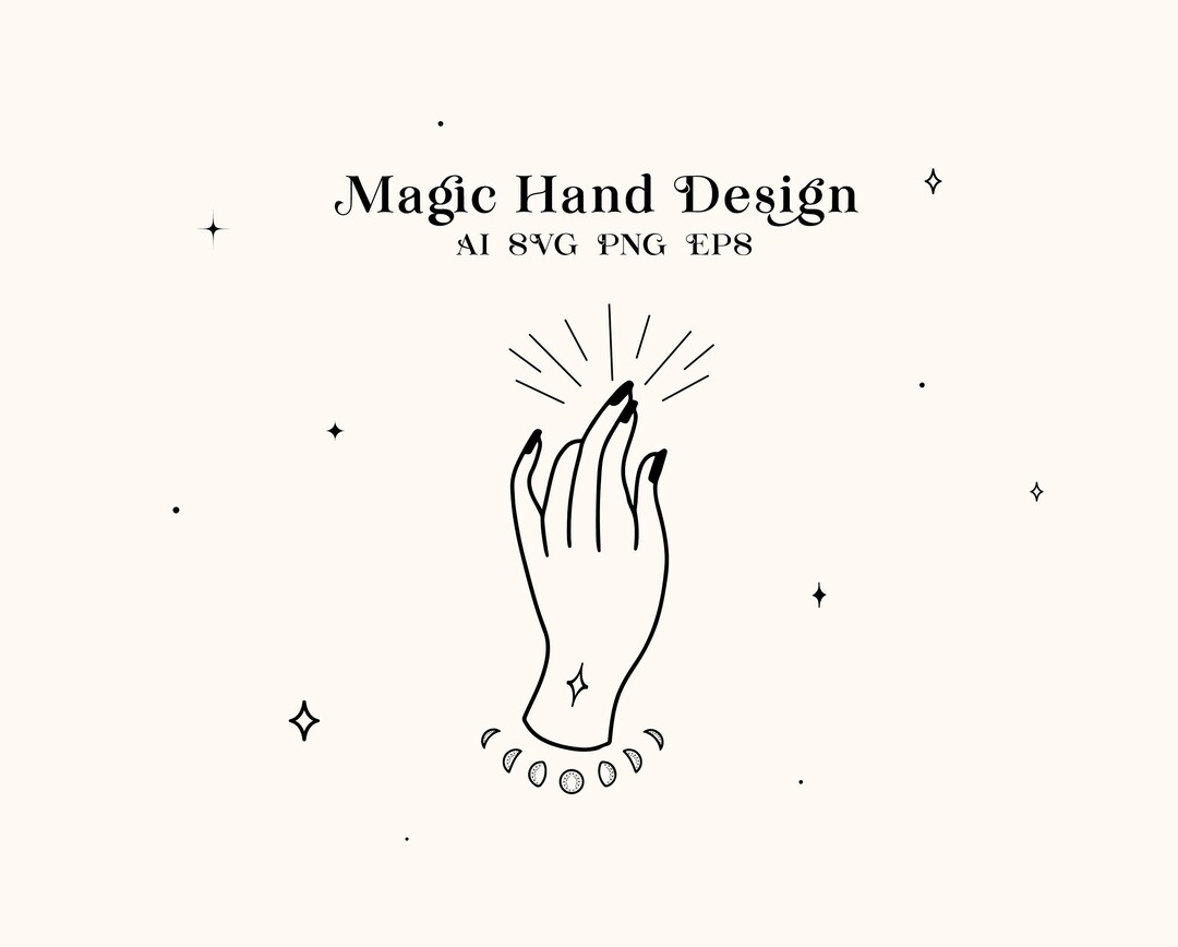 Magic Hand Design Clipart, SVG Celestial Hand, Vector Magic Hand Png ...