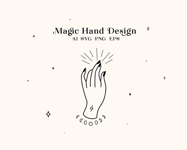 Magic Hand Design Clipart SVG Celestial Hand Vector Magic - Etsy