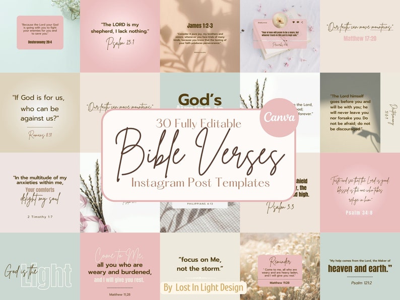 Bible Verses Instagram Post Templates Canva - Etsy