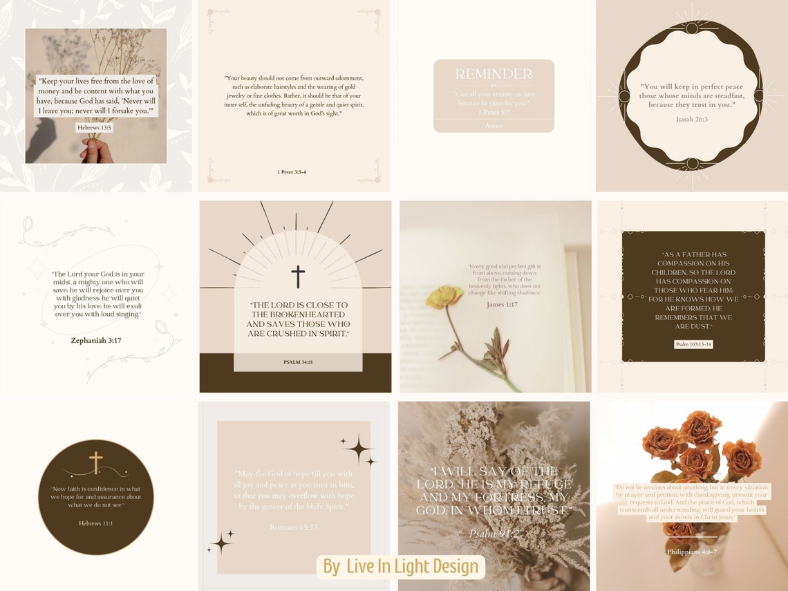 Bible Verses Instagram Post Templates Canva - Etsy