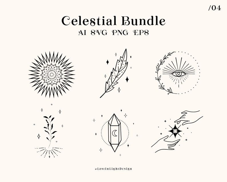 Celestial Bundle Designs Clipart, SVG Celestial Eye, Vector Eye Stars ...