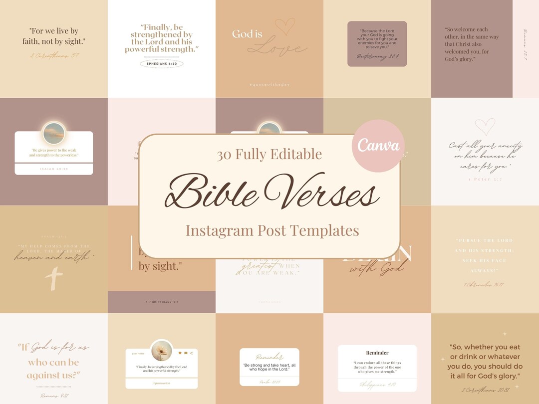 Bible Quotes Instagram Post Templates Canva - Etsy