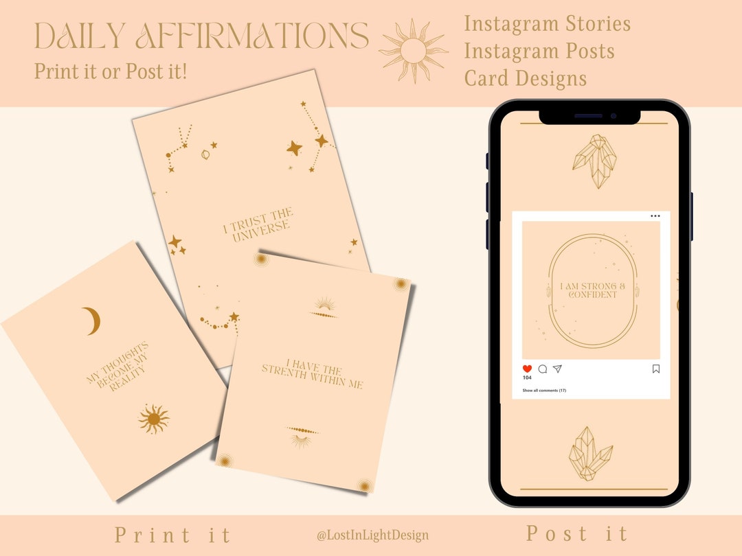 Daily Affirmation Designs - Print It or Post It - Etsy