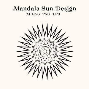 Mandala Sun Design Clipart, SVG Celestial Sun Crystal, Vector Sun Png ...