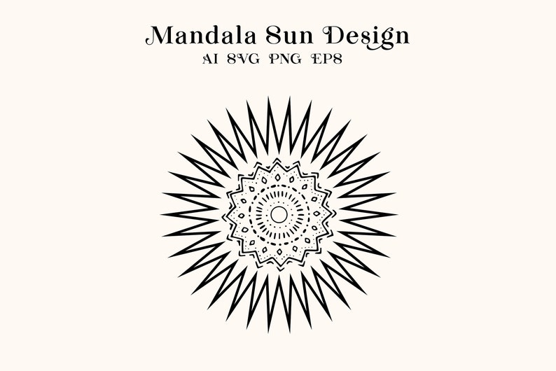 Mandala Sun Design Clipart SVG Celestial Sun Crystal Vector - Etsy