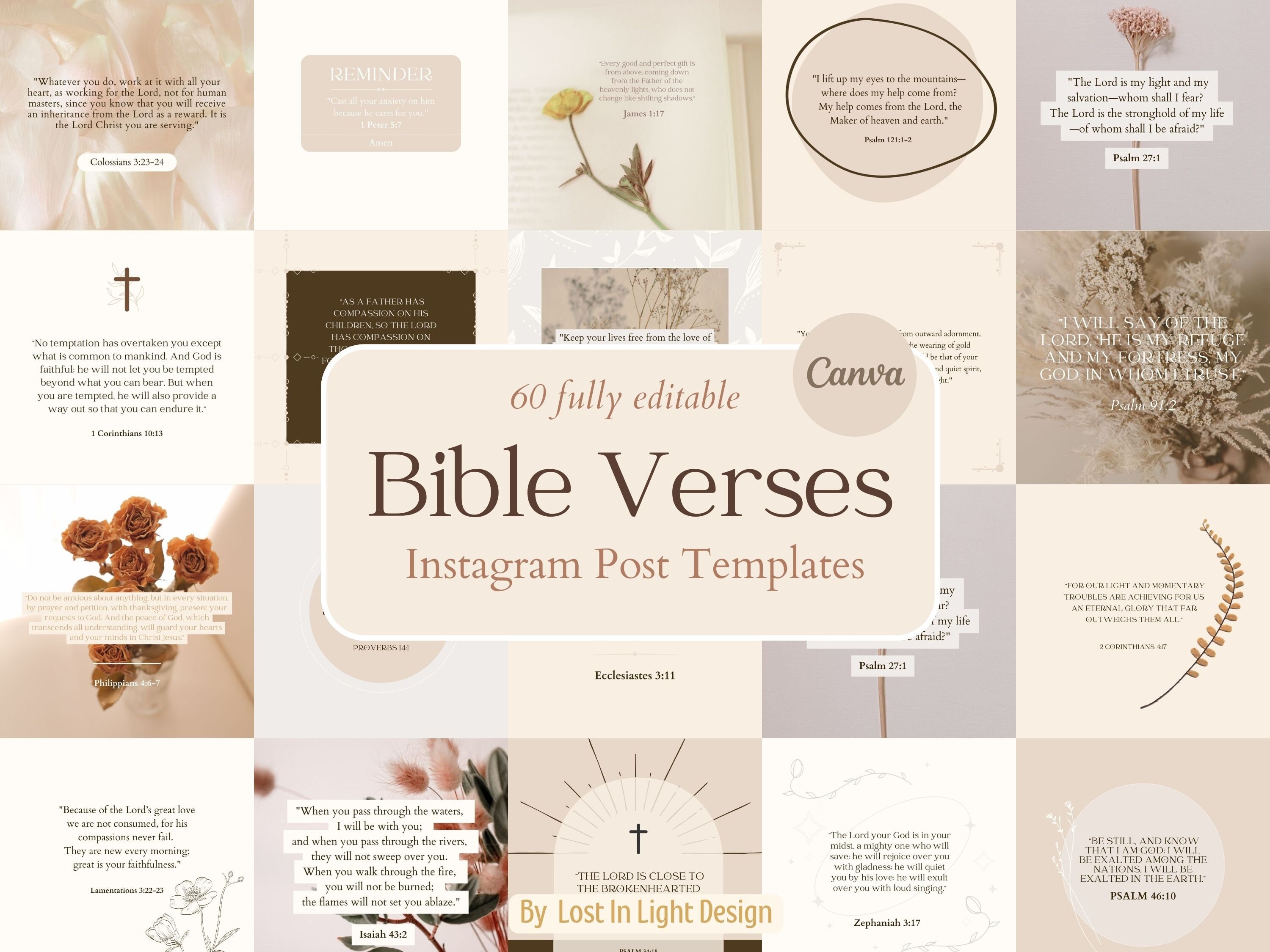 Bible Verses Instagram Post Templates Canva - Etsy