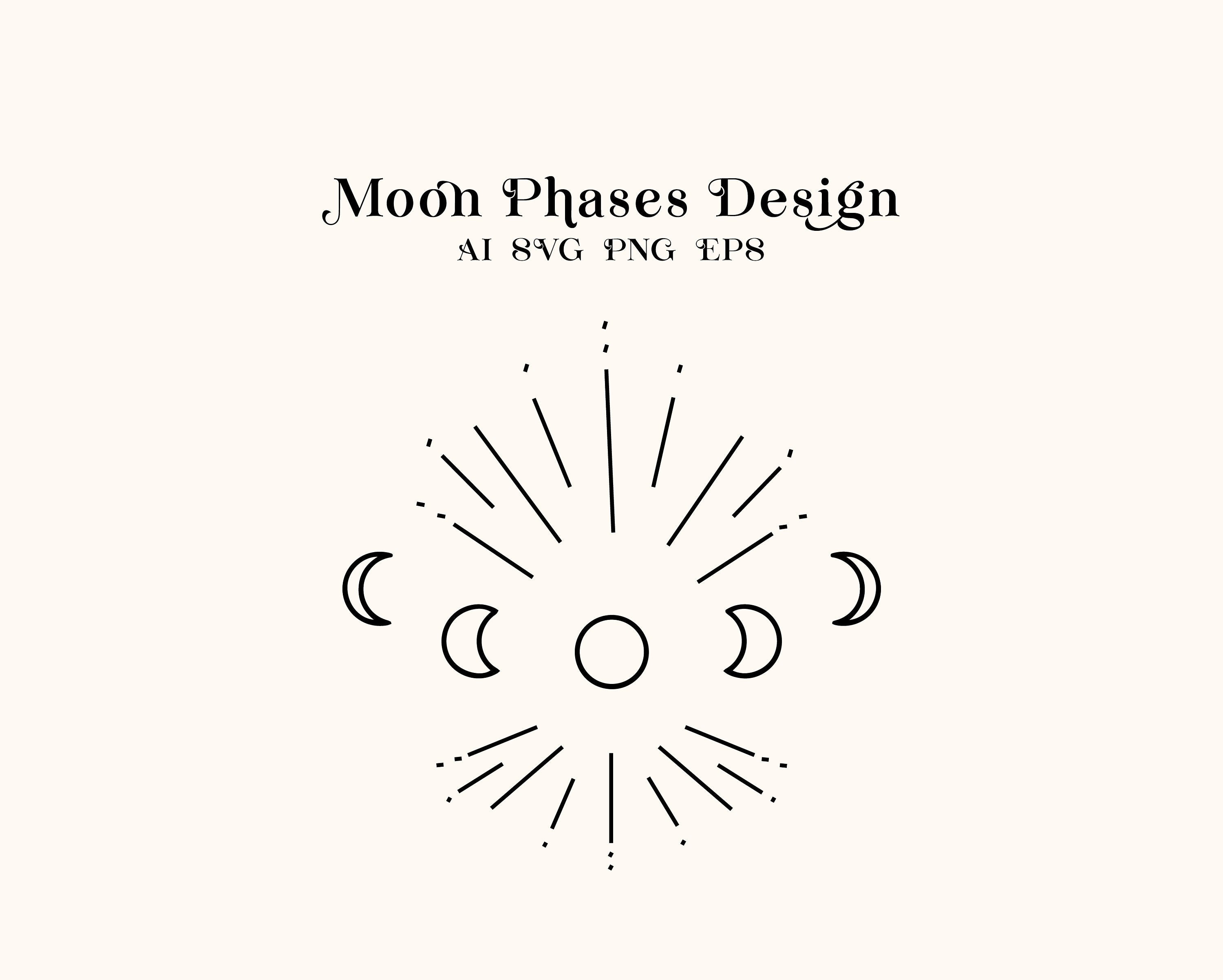 Moon Phases Design Clipart, SVG Celestial Moon Phase, Vector Moons Png ...