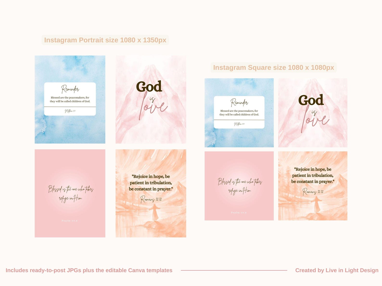 Bible Verses and Quotes Instagram Post Templates Canva - Etsy