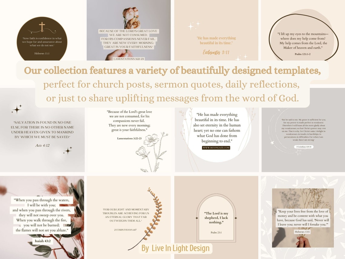 Bible Verses Instagram Post Templates Canva - Etsy