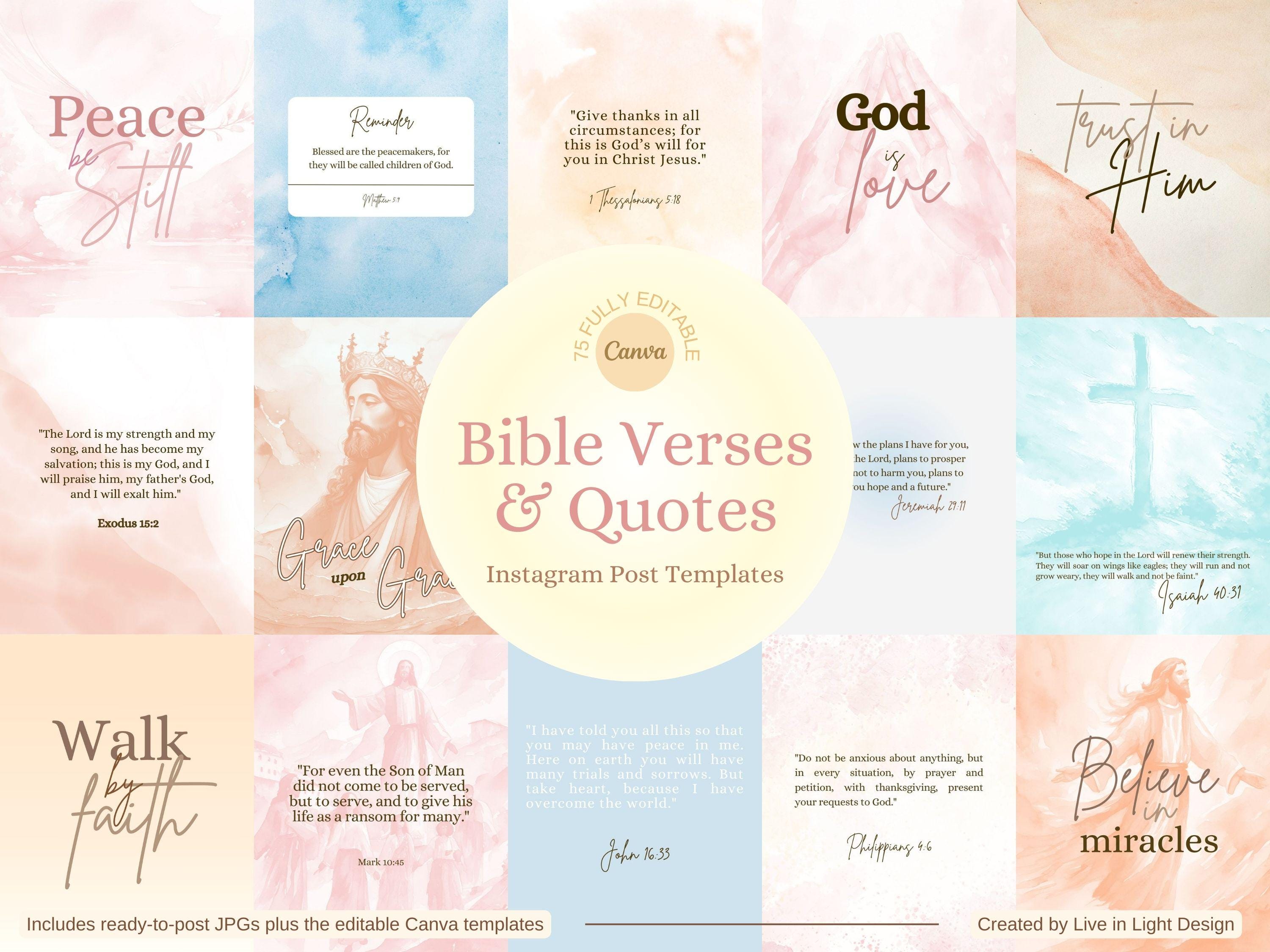 Bible Verses and Quotes Instagram Post Templates Canva - Etsy