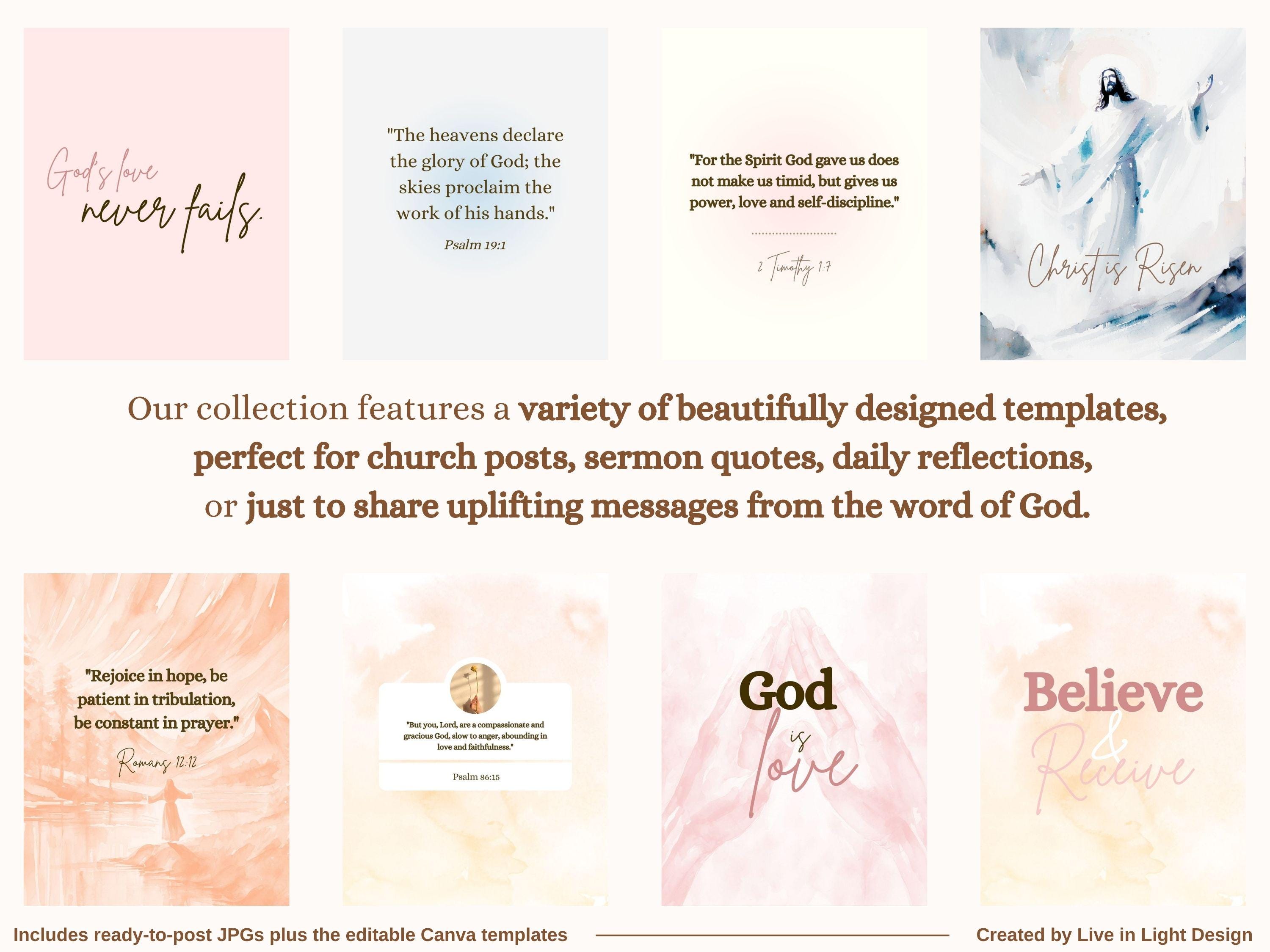 Bible Verses and Quotes Instagram Post Templates Canva - Etsy