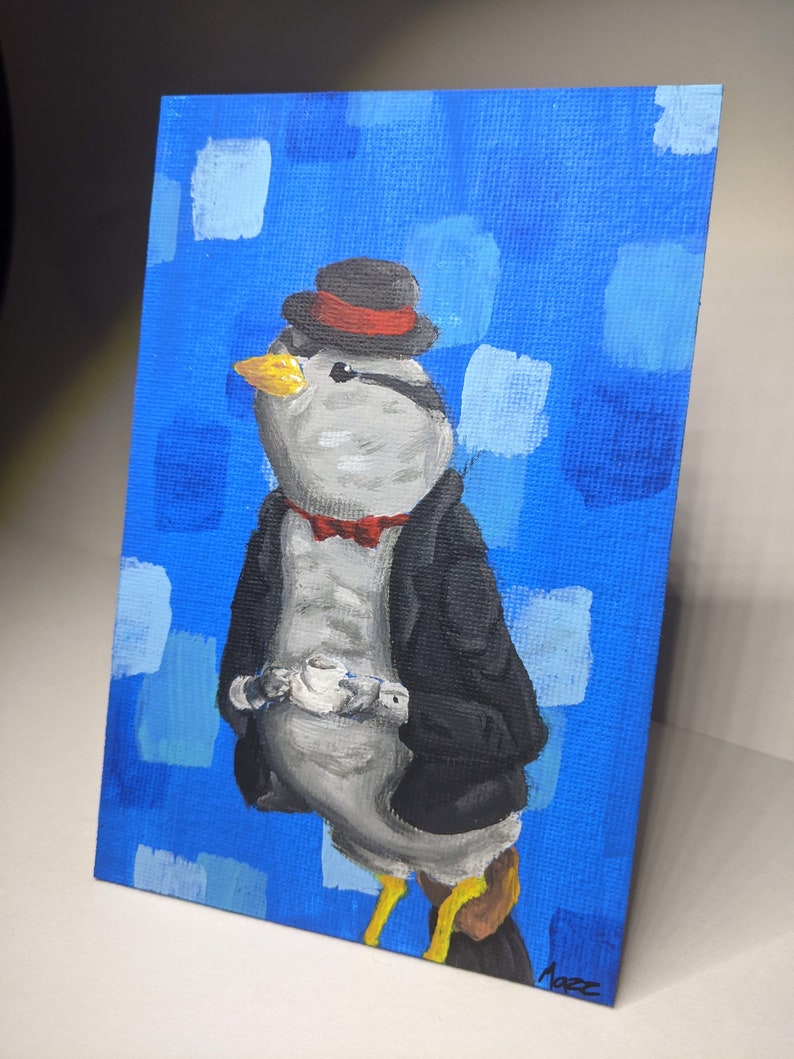 Augustus the Bird 6 by 4 Inches Acrylic Painting - Etsy