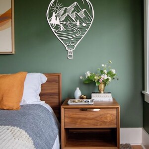 Mountain Forest Metal Wall Decor Art, Home Entryway Decoration, Metal ...