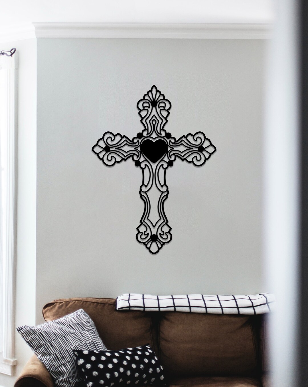 Christian Cross Wall Art, Metal Wall Decor, 3D Faith Gift, Church Decor ...
