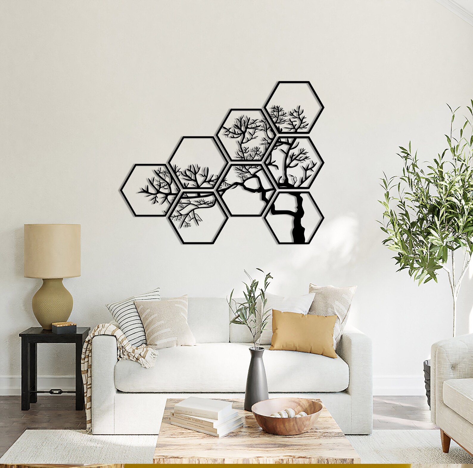 Tree Geometric Metal Wall Art Large Black Metal Tree of Life - Etsy