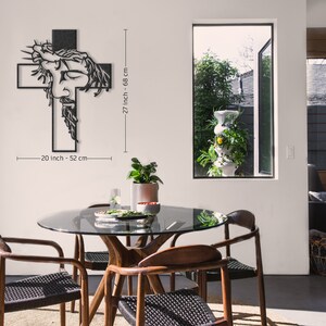 Christian Cross Metal Wall Sign, Catholic Metal Wall Art, Jesus ...