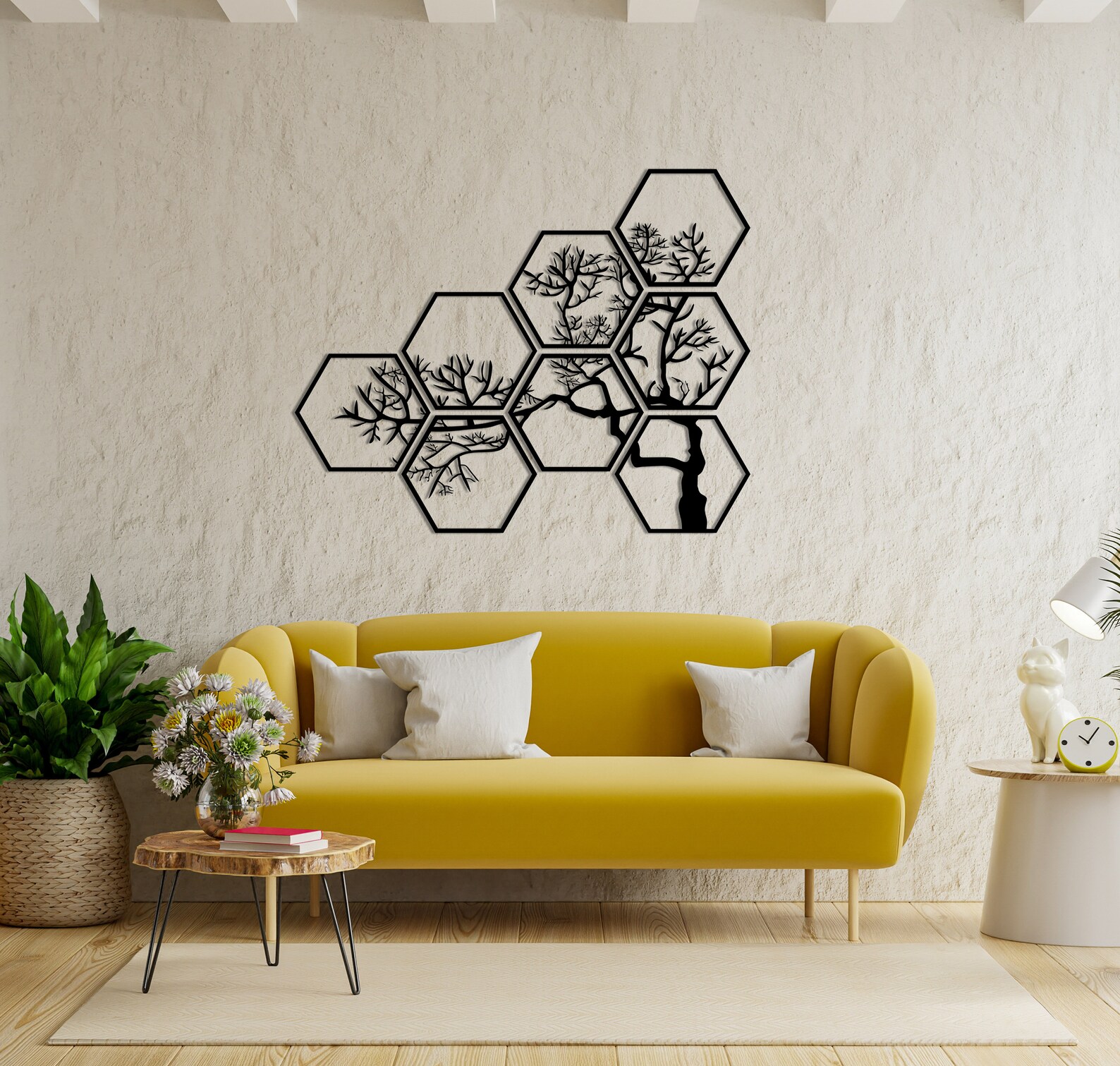 Tree Geometric Metal Wall Art Large Black Metal Tree of Life - Etsy