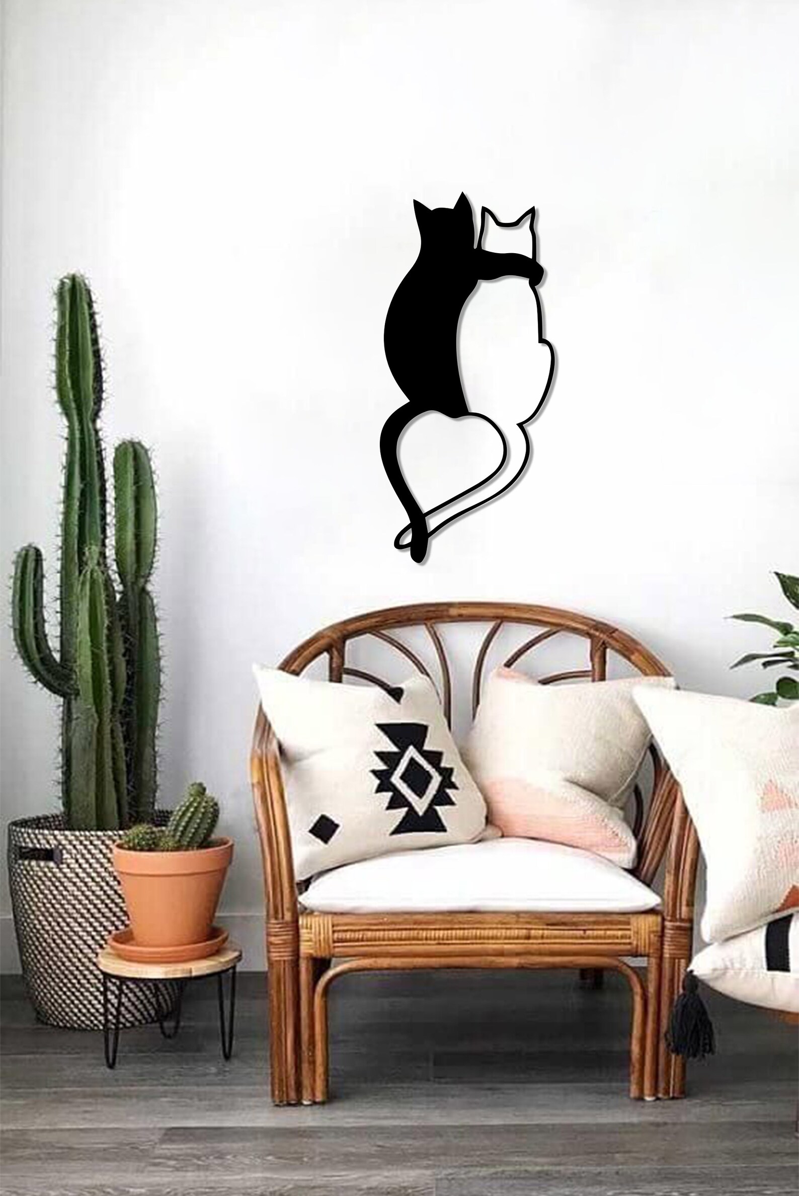 Cat Metal Wall Decor Metal Cat Art Metal Wall Art Modern - Etsy