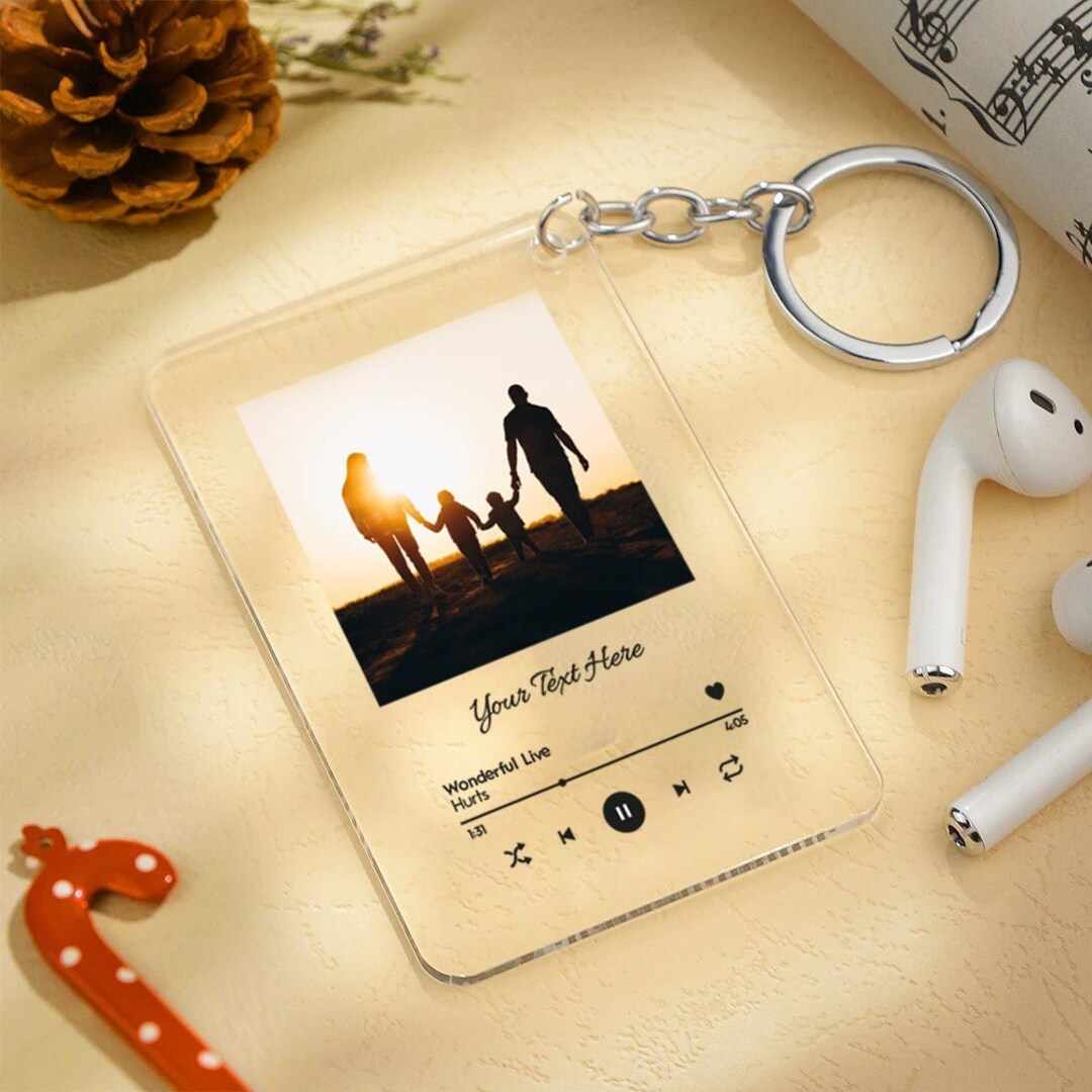 Custom Acrylic Photo Keychain, Personalized Music Plaque Gift - Etsy