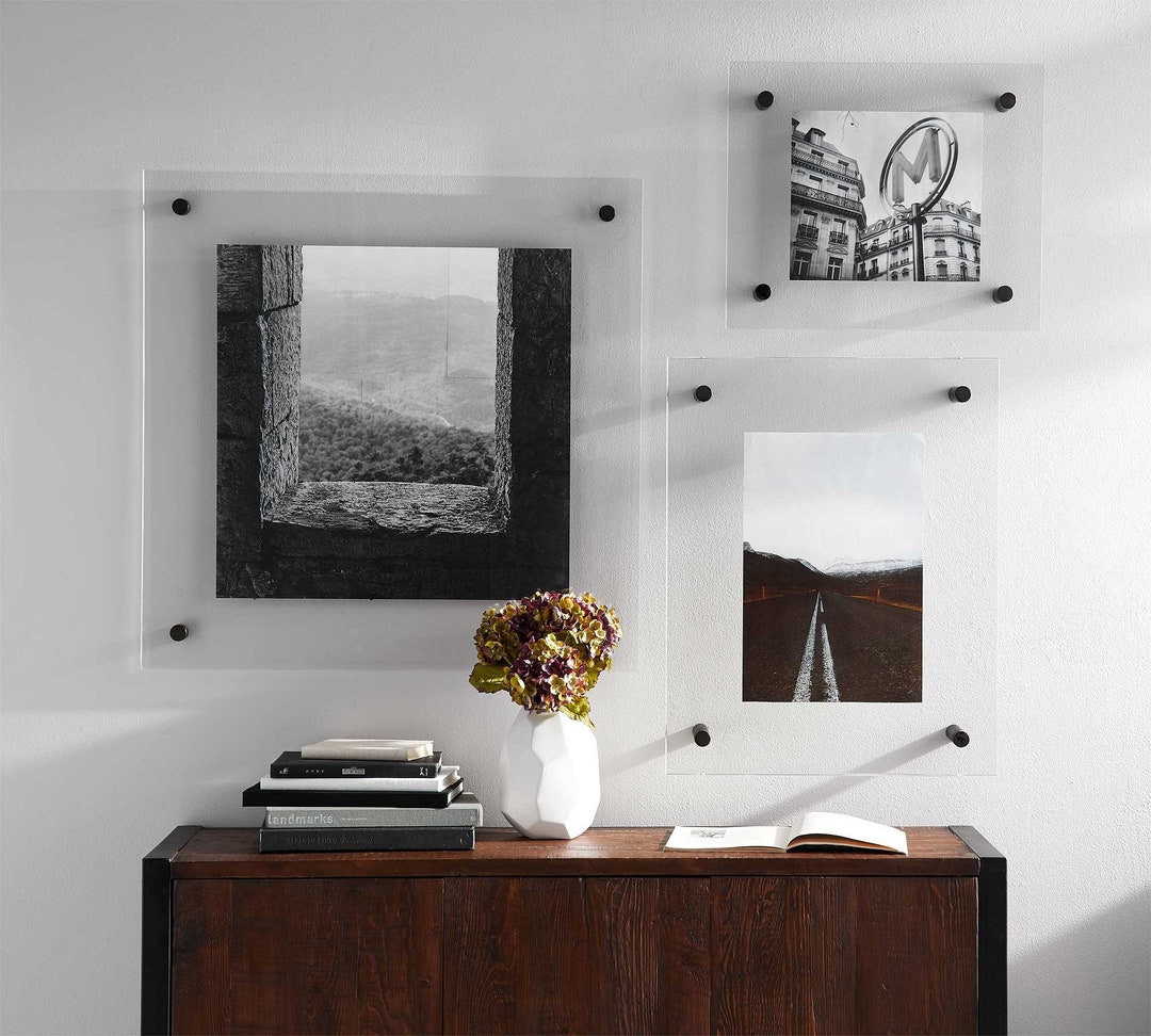 Clear Acrylic Floating Picture Frame: Modern Wall Art Display - Etsy