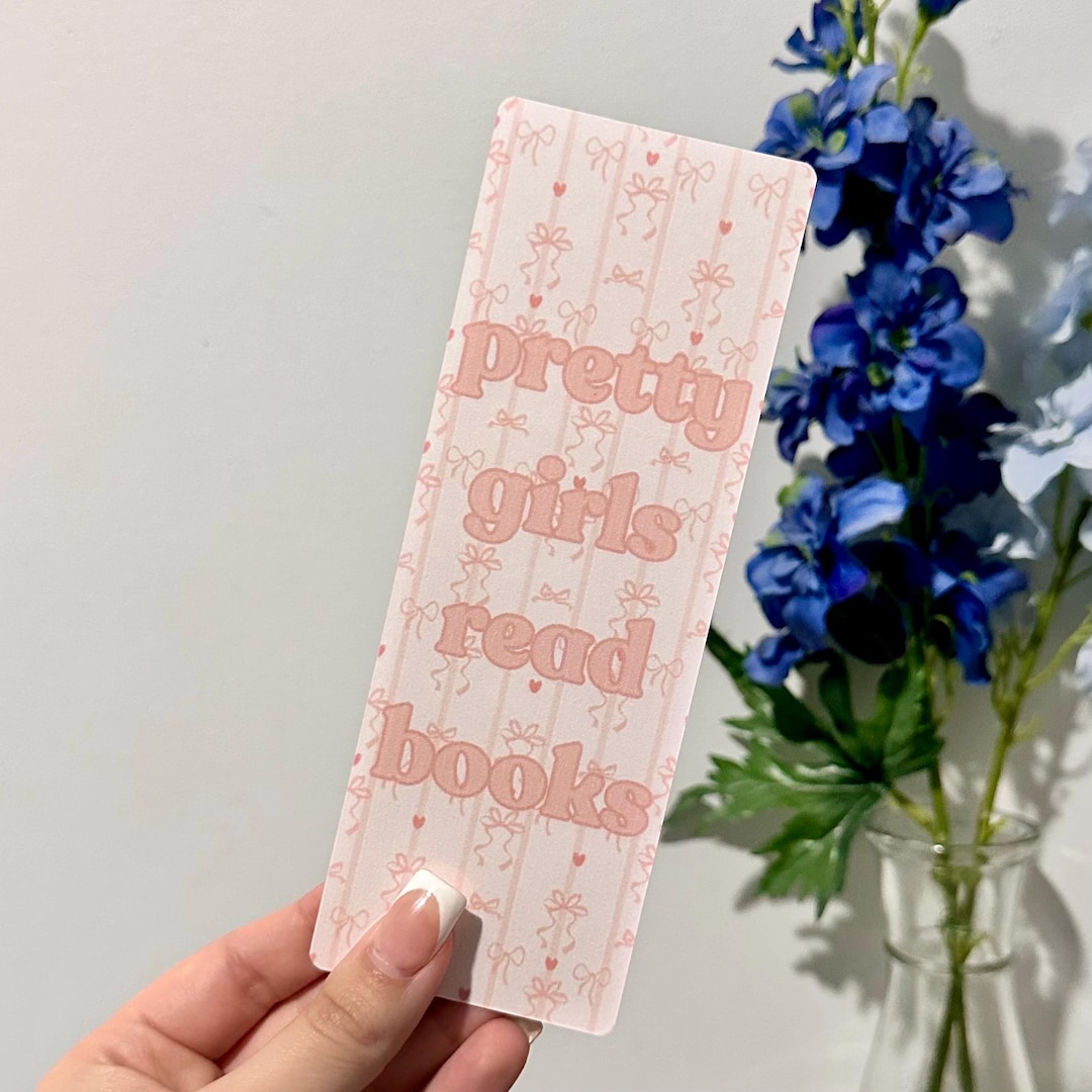 Pretty Girls Read Books Laminated Bookmark Pink Bookmark Girly ...